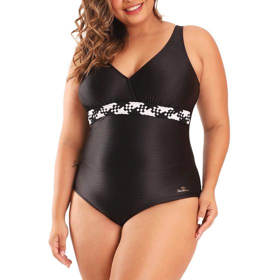 Maiô Plus Size Modelador Clássico Trança Sem Bojo Praia Banho De Mar