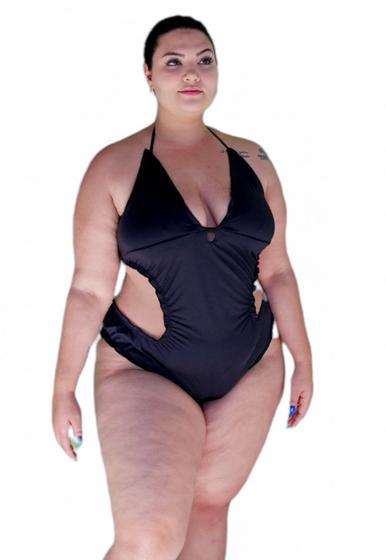 Maiô Plus Size Moreninha Com Amarração Modelo Engana Mamãe Maiô