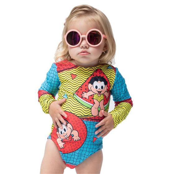 Maiô Praia Infantil Manga Longa Turma da Mônica Peixote Kids - Maiô ...