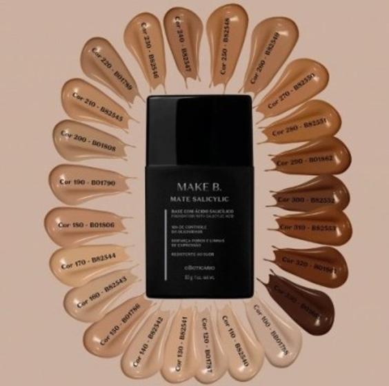 Make B Base com ácido salicílico cor 110 - O boticário - Base Facial - Magazine Luiza