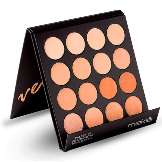 Makiê Paleta de Pó Compacto 16 Cores Velvet 16 X 4G - Makie - Pó Compacto / Facial - Magazine Luiza