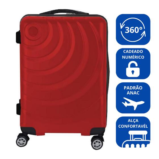 Mala Bordo Viagem Cabine Avião Abs Rígida 360º Mão Pequena 10Kg ...