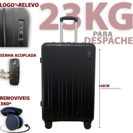 Mala de viagem 23kg para despachar ABS com roda dupla 360 mala 23kilos ...