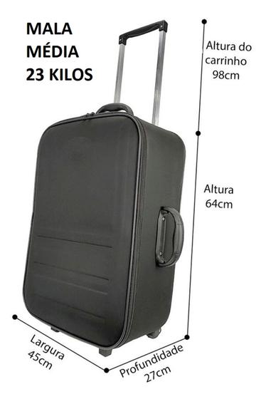 Mala de viagem média 23 kilos - PAIVA - Mala Avulsa - Magazine Luiza
