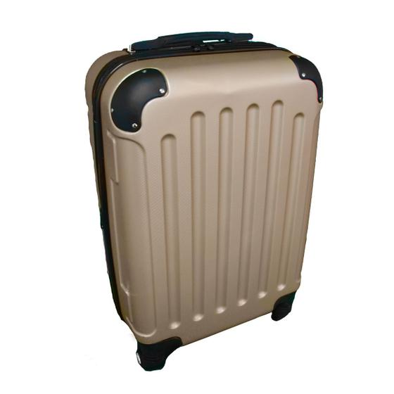 Mala De Viagem Para Bagagem De Mão Em Avião 55x35x25 Rodas 360 Bege Com ...