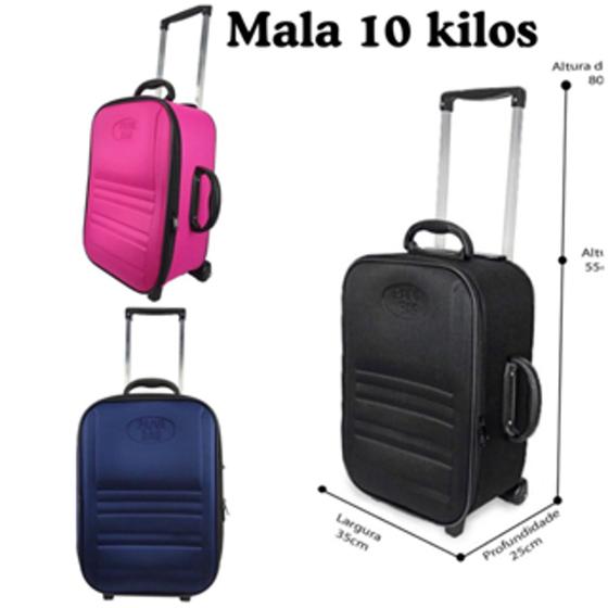 Mala De Viagem Pequena de Bordo 10 Kg Medidas 55x25x35 - paiva - Mala ...