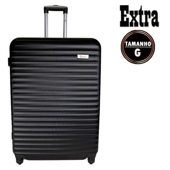 Mala de Viagem Rodinhas Giratórias 360 ABS Extra Grande Preta - Lucy ...