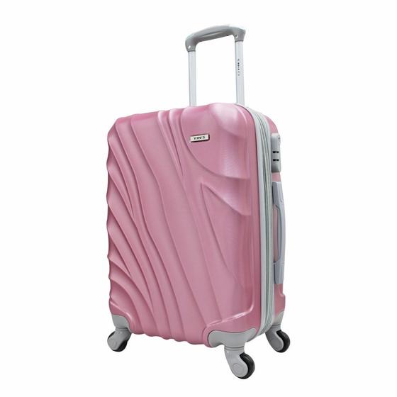 Mala Viagem Feminina Bordo PP ABS c/Rodinhas 360º Removível Rosa ...