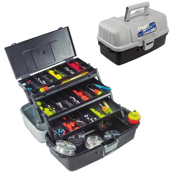 Maleta Caixa Organizadora de Pesca Com 3 Bandejas Multiuso Para ...