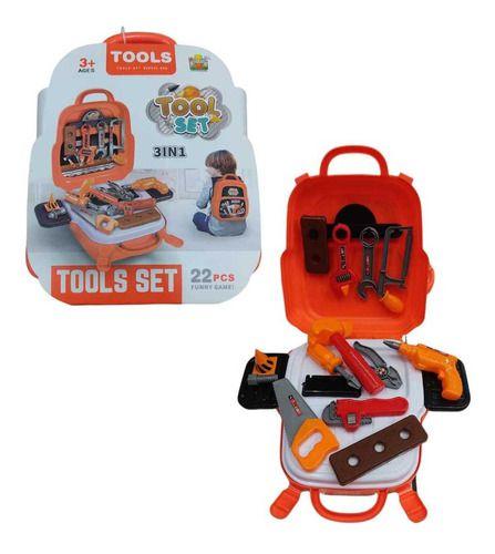 Maleta Ferramentas Infantil Didática Brinquedo Construtor (Laranja ...