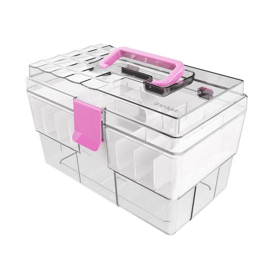 Maleta Organizadora Cristal - Acessórios Rosa - Crippa - Caixa ...