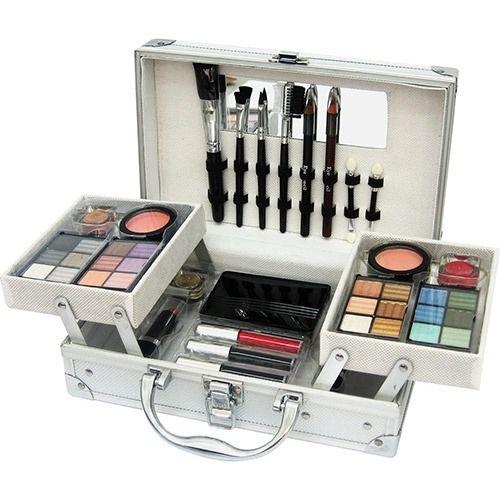 Maleta Prata com Kit de Maquiagem -FENZZA - Maleta de Maquiagem - Magazine Luiza