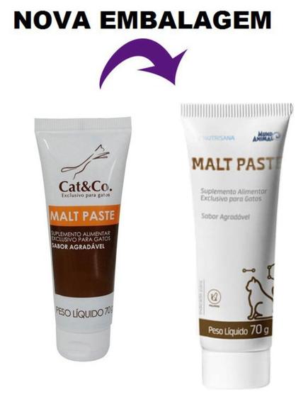 Malt paste suplemento alimentar exclusivo para gatos sabor agradável ...