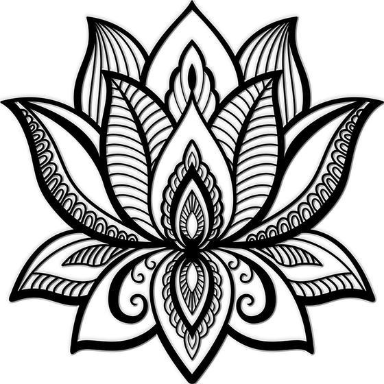 Mandala Flor de lótus 55cm - mapwood - Mandala Decorativa - Magazine Luiza