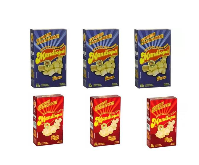 Mandiopã kit c/6 Natural/Bacon cx 80 Gramas cada Mandiopan o Legitimo ...