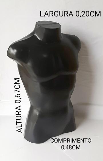 Manequim masculino (busto) definido na cor preto. - Ideal plast ...