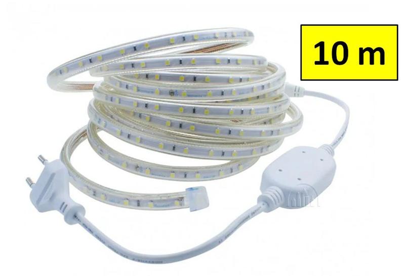 Mangueira Fita Led 5050 10 m Com Conector Branco Frio ou Branco ...