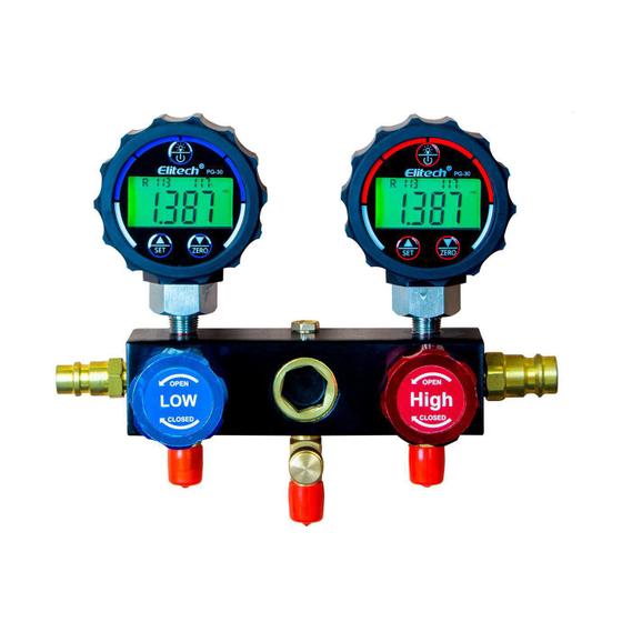 Manifold Digital Com 02 Manomêtros Dmg-1 - Elitech - Manômetro ...