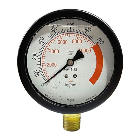Manometro 0 A 700 BAR CM2 GP10S Com GLICERINA para CILINDRO NACIONAL ...