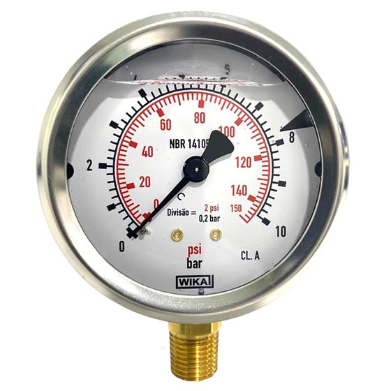 Manômetro De Pressão Com Glicerina 0 A 10 Bar - Wika - Manômetro - Magazine Luiza