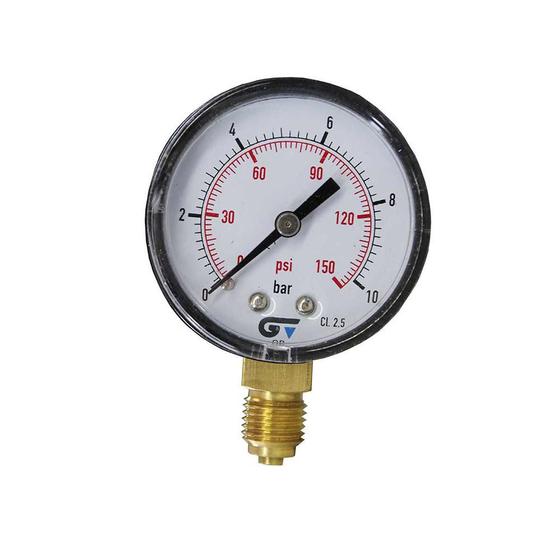 Manômetro Radial DN53 1/4" 0/10 Bar 150 Psi Saída Vertical Genebre 3820010 - Ferramentas para ...