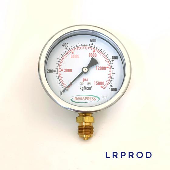 Manômetro vertical - diam.100mm (4") com escala de 0-1000 Kgf/cm2 x ...