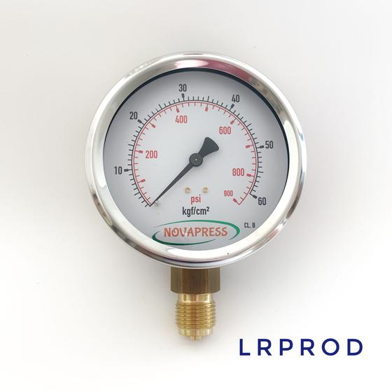 Manômetro vertical - diam.100mm (4") com escala de 0-60 KGF/CM2 x 900 ...