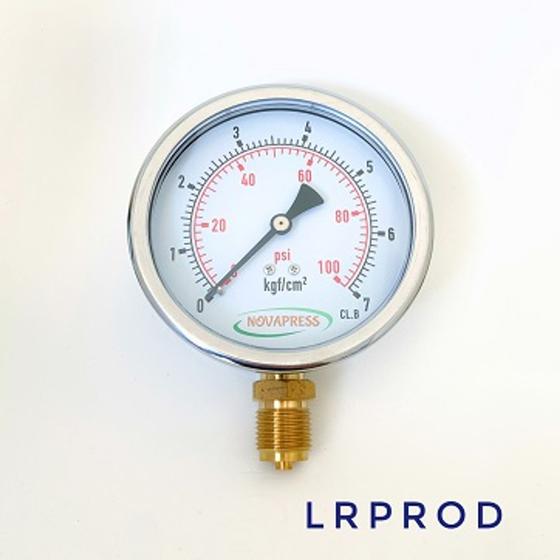 Manômetro vertical - diam.100mm (4") com escala de 0-7 KGF/CM2 x 100 ...