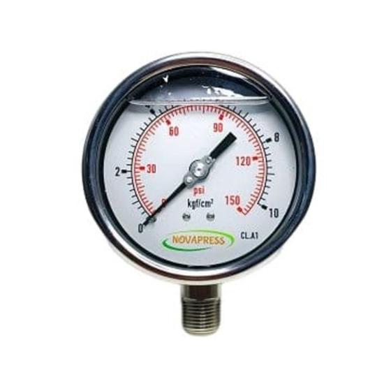 Manômetro vertical - Diam.100mm (4” ) Escala 0-10 KGF/CM2 x 150 PSI ...