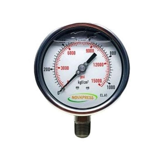 Manômetro vertical - Diam.100mm (4” ) Escala 0-1000 KGF/CM2 x 15000 PSI ...