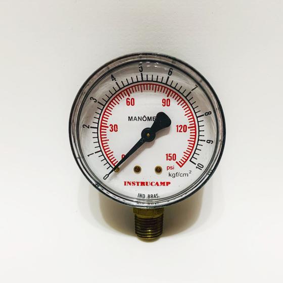 Manômetro vertical - diam.63mm (2.1/2” ) com escala de 0-10 KGF/CM2 x 150 PSI - LRPROD ...