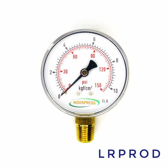 Manômetro vertical - Diam.63mm (2.1/2” ) com escala de 0-10 KGF/CM2 x ...