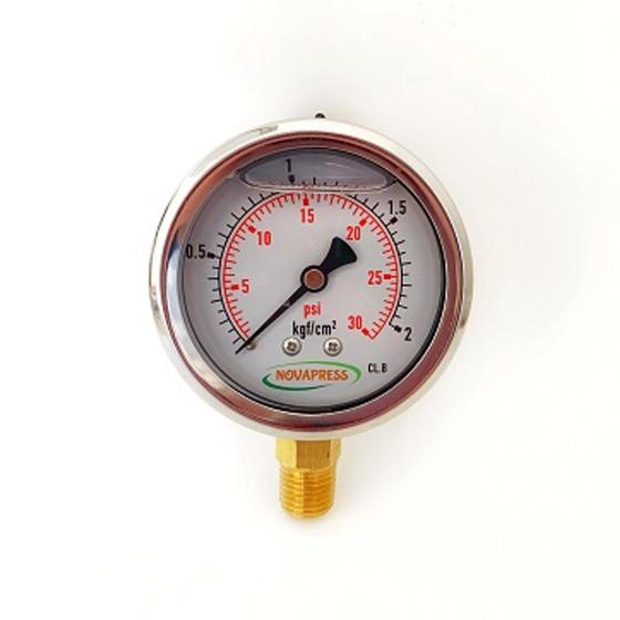 Manômetro vertical-diam.63mm (2. 1/2” ) com escala de 0-2 KGF/CM2 x 30 ...