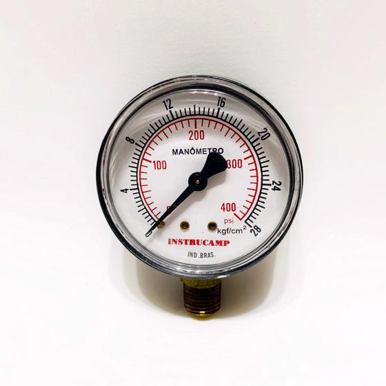 Manômetro vertical - diam.63mm (2.1/2” ) com escala de 0-28 KGF/CM2 x 400 PSI - LRPROD IN ...