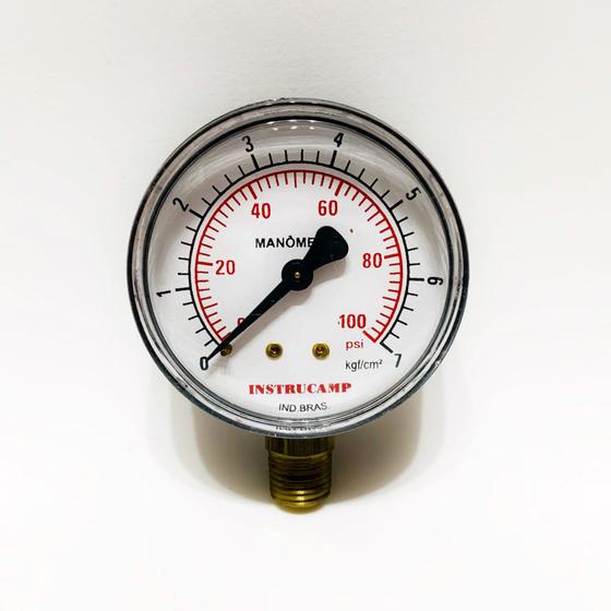 Manômetro vertical - diam.63mm (2.1/2” ) com escala de 0-7 KGF/CM2 x 100 PSI - LRPROD IN ...