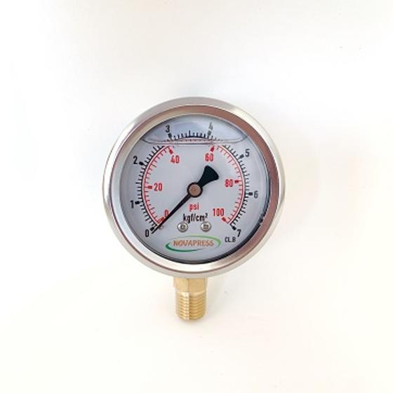 Manômetro vertical-diam.63mm (2. 1/2” ) com escala de 0-7 KGF/CM2 x 100 ...