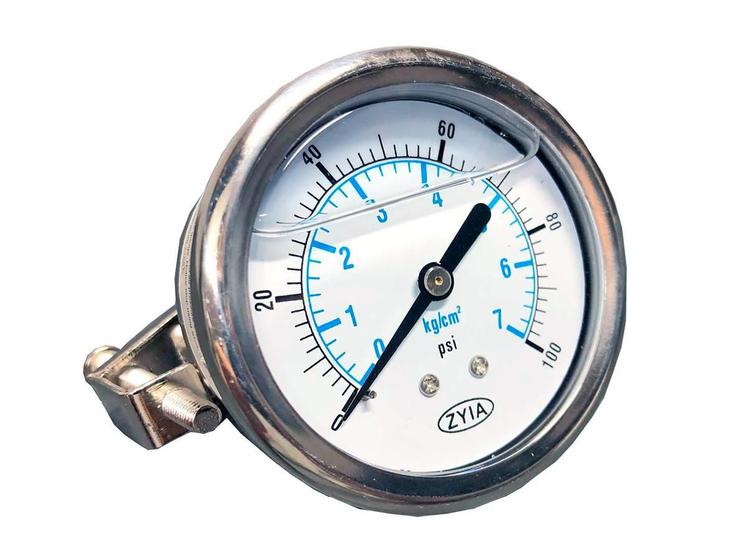 Manômetro Zyia Pressão Da Água 100 Psi 1/4 Conexão Traseira - Manômetro ...