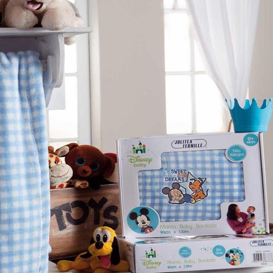 Manta Baby Bordada Disney Mickey Dormindo - Jolitex - Manta - Magazine ...