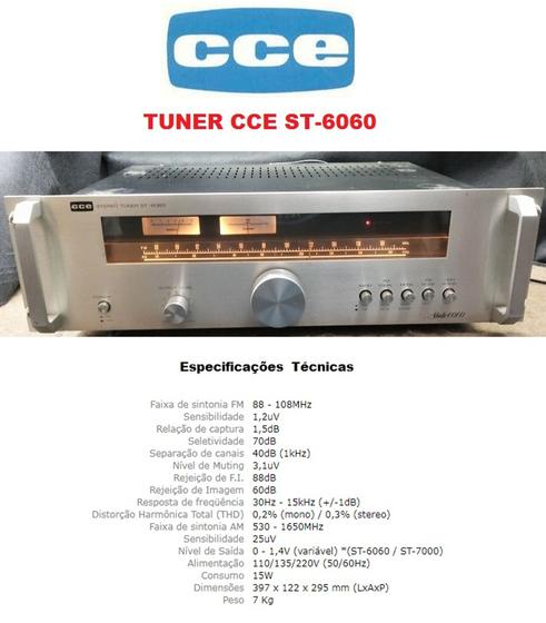 MANUAL , CATÁLOGO : TUNER CCE ST-6060 NOVO OKm P/ COLECIONADORES PRONTA ...