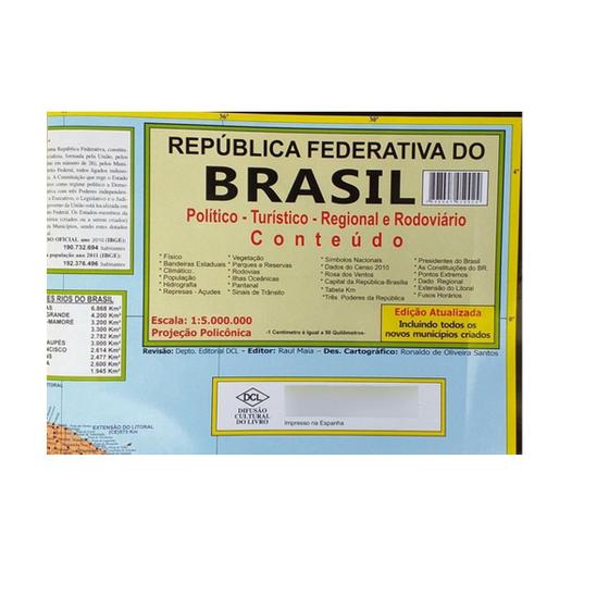 Mapa Brasil Politico, Regional, Turistico e Rod. - DLC - Mapas ...