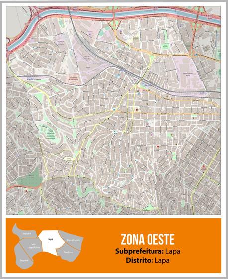 Mapa De Bairro Lapa -Município De São Paulo-Sp-Poster - Citimaps ...