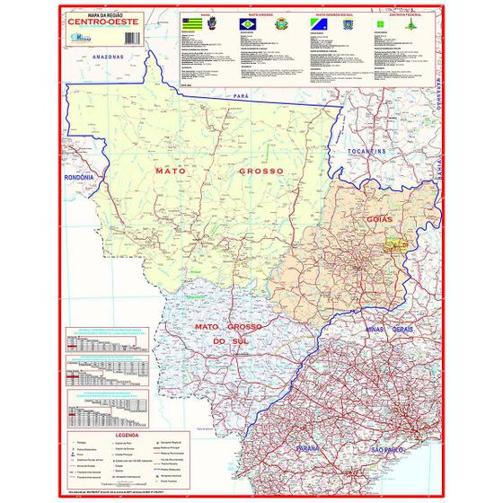 Mapa do Brasil Região Centro Oeste Turístico Rodoviário - Multimapas ...