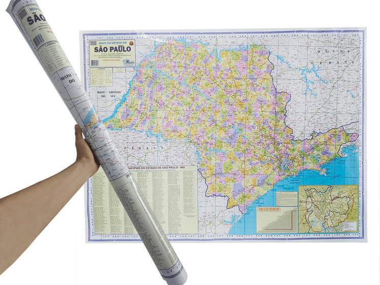 Mapa do Estado De São Paulo Edição Atualizada Político Rodoviário ...
