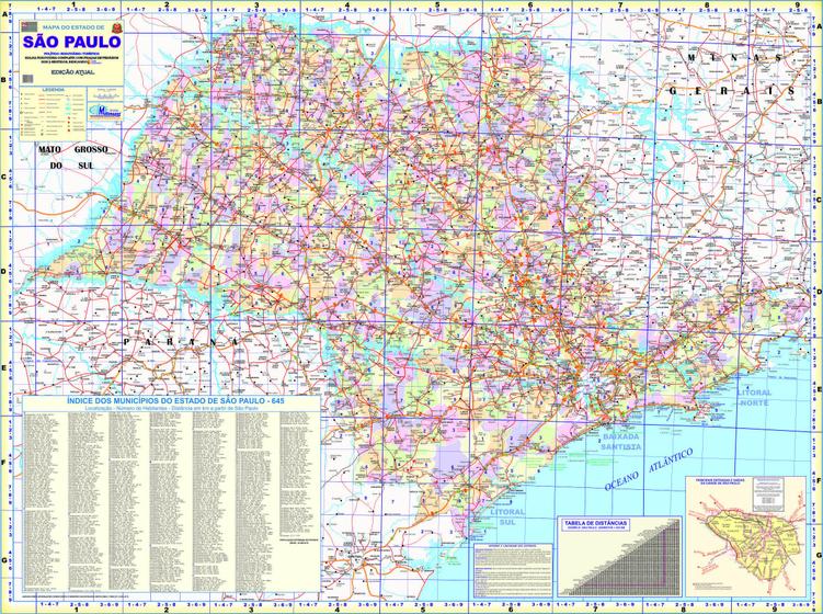 Mapa Do Estado De São Paulo Político Rodoviário Turístico - Multimapas ...