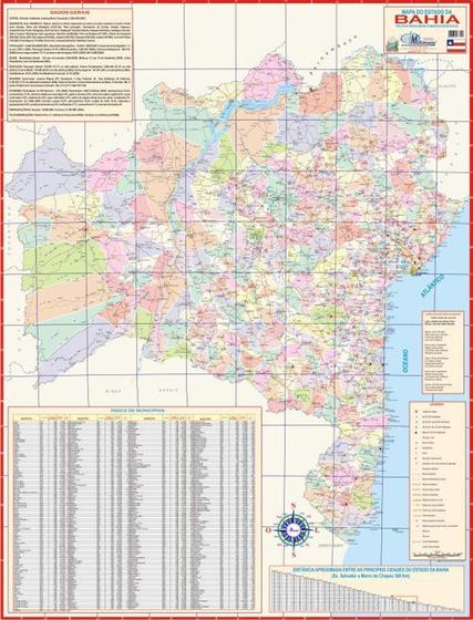 Mapa Geo Político Rod Turístico e Estatístico Gigante Do Estado Da ...