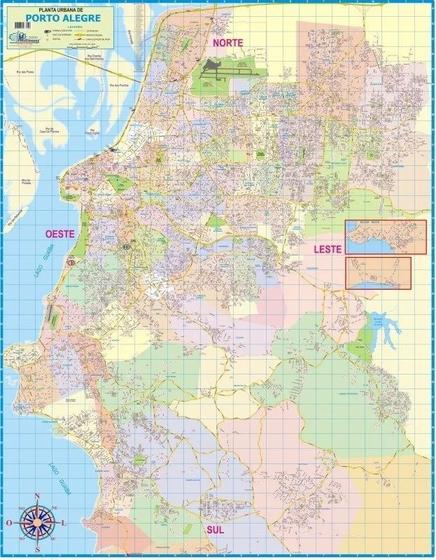 Mapa Gigante Município Cidade De Porto Alegre 120 x 90 cm Atualizado - SPMIX - Mapas - Magazine ...