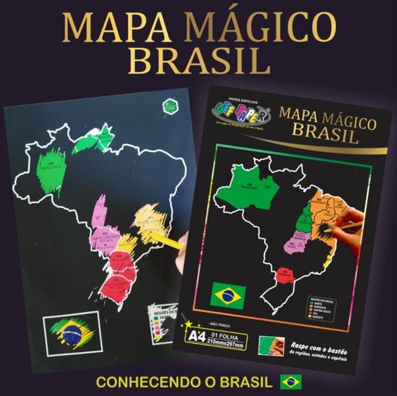 Mapa Mágico Magic Paper Brasil - Off Paper - Mapas - Magazine Luiza