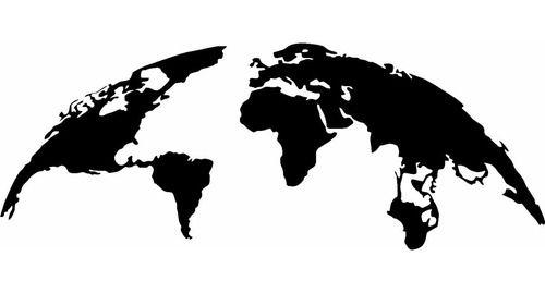 Mapa Mundi 100x40cm Para Sala Quarto Mdf Parede - lenhador barbudo ...