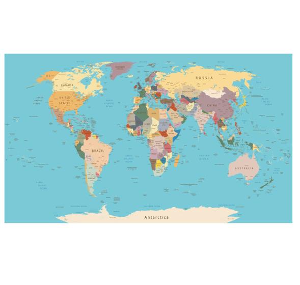 Mapa Mundi Adesivo Poster Parede Hd Decorativo 120x70cm M64 ...