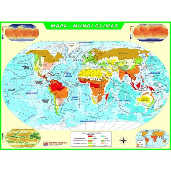 Mapa mundi climas - gigante: largura 89 cm x altura 117 cm - MULTIMAPAS ...